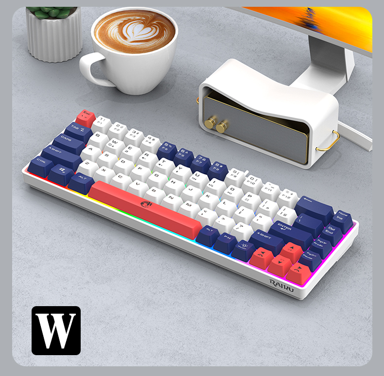 Zeus x RAIKU K68 68-Key Compact RGB Gaming Keyboard with 3 Keycaps ...