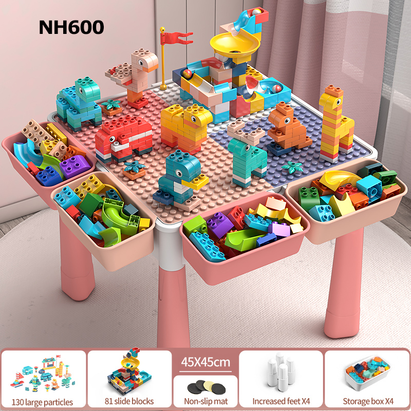 Children's toy multifunctional building block table Building block ...