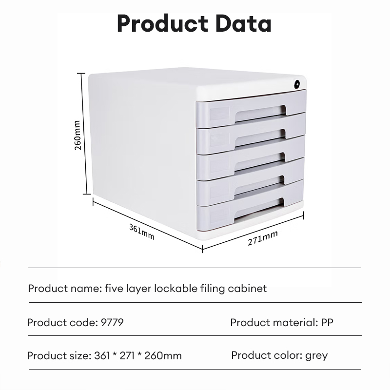Deli 5 Layer Lockable Filing Cabinet School Office Supplies 9779 ...