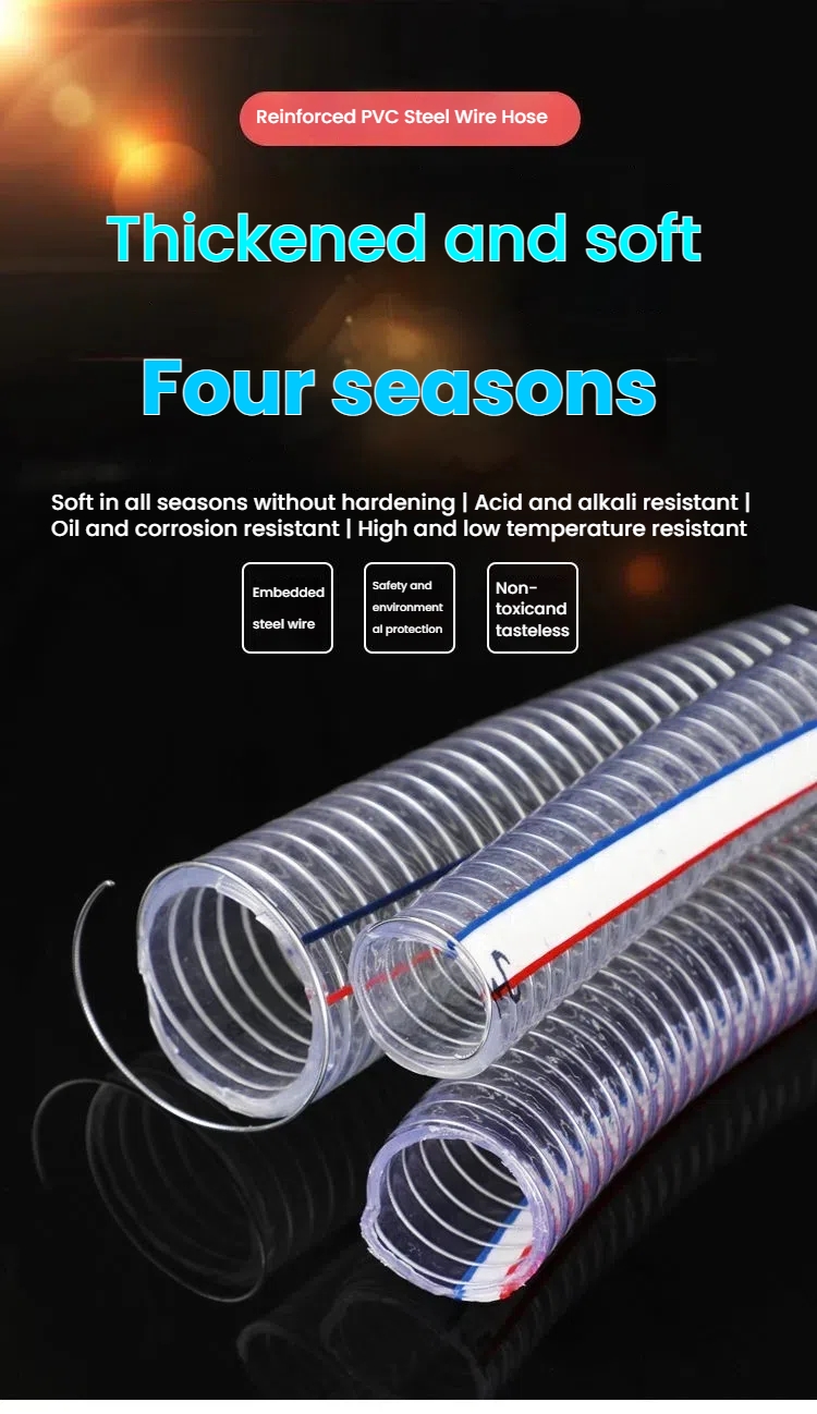 New material PVC wire hose Transparent thickened spiral plastic hose ...