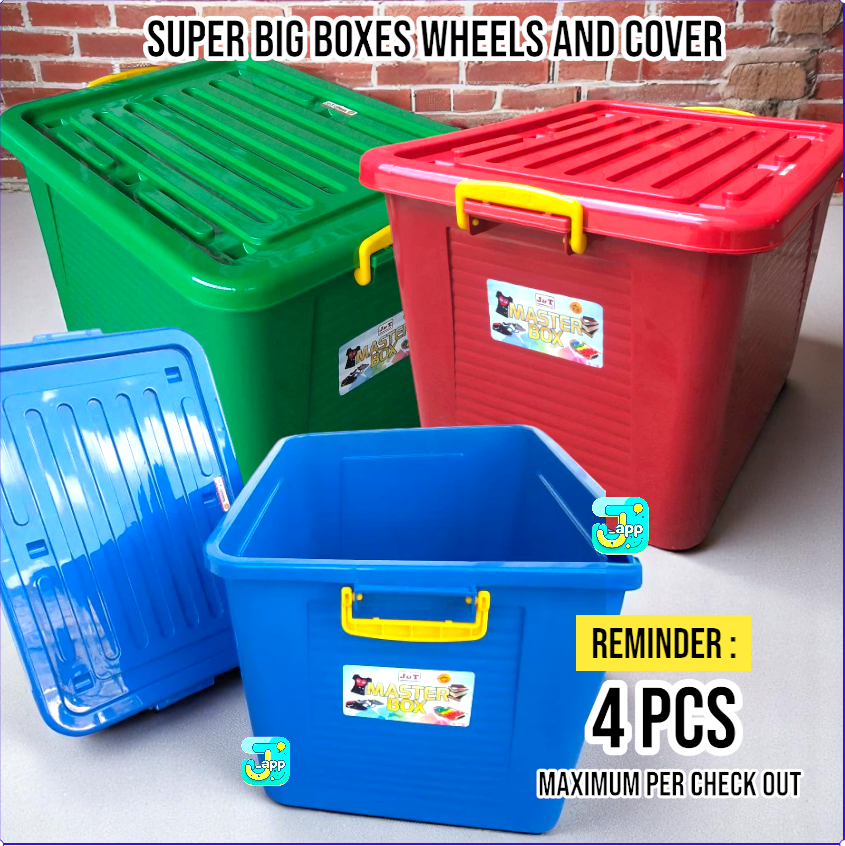 205 LITERS Master Storage Box BIG BOXES with wheels and lid | Shopee ...