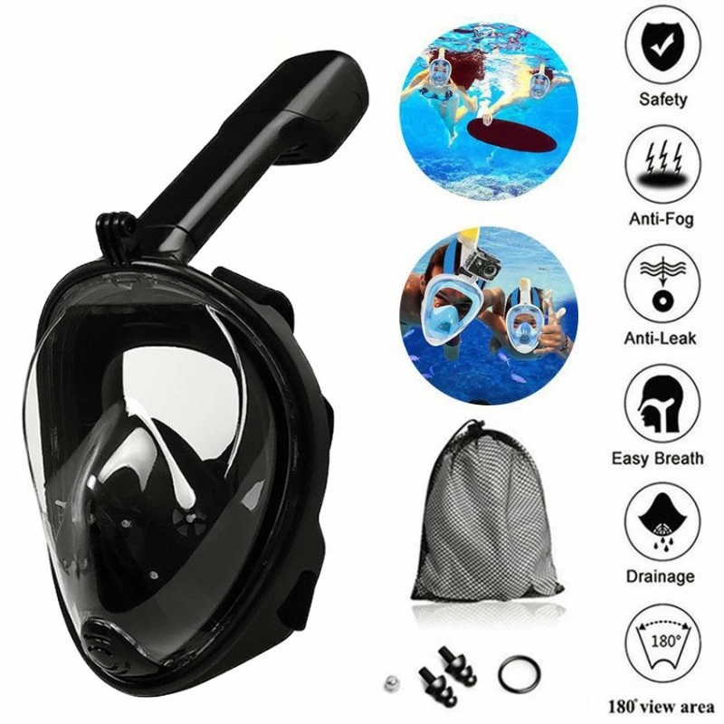 Full Face swimming goggles Anti Leak Easy Breathing Diving Mask ...