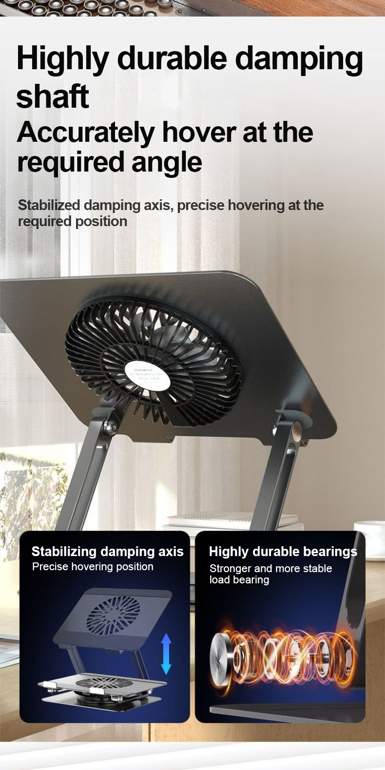 Jiditech Laptop 360° Rotating Bracket With Fan Laptop Cooling With RGB ...