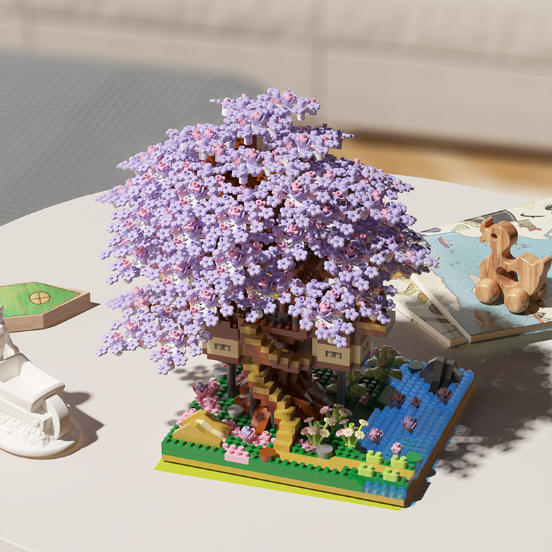 Sakura Tree House Bricks Set Small Particle Building Blocks Flowers ...