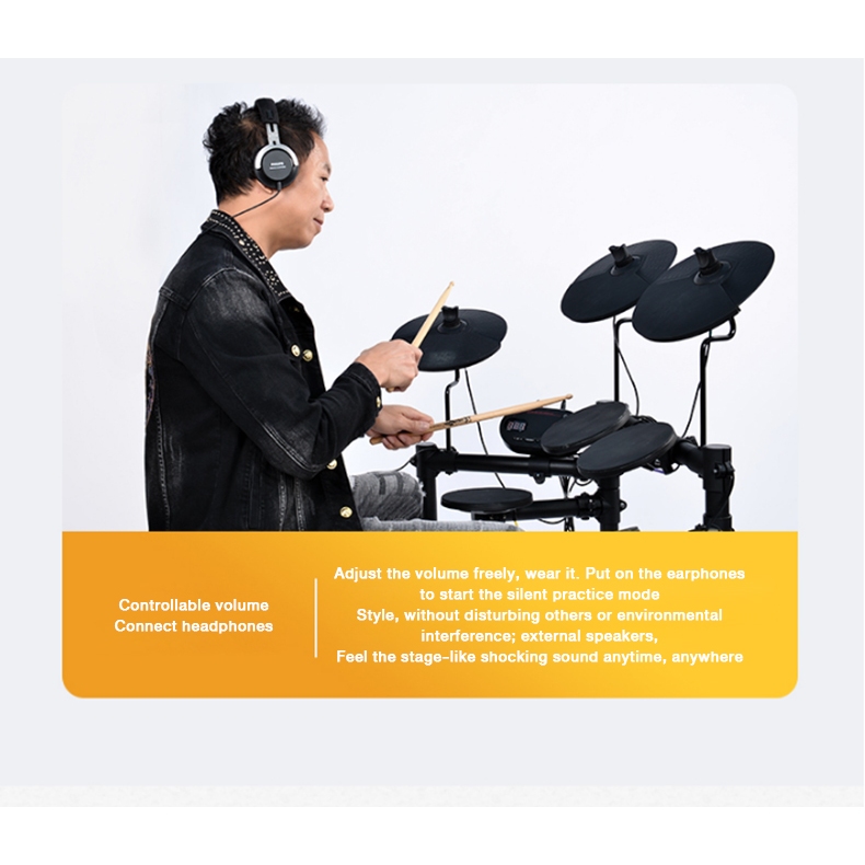 Foldable Electric Drum Set for Home,Real Drum Feel,Shocking Sound ...