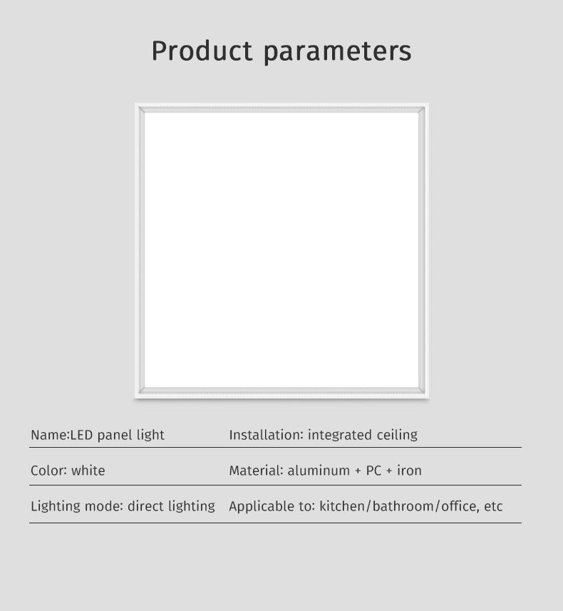 TEP 60*60CM LED Panel Light Recessed Office Kitchen Bathroom Ceiling ...