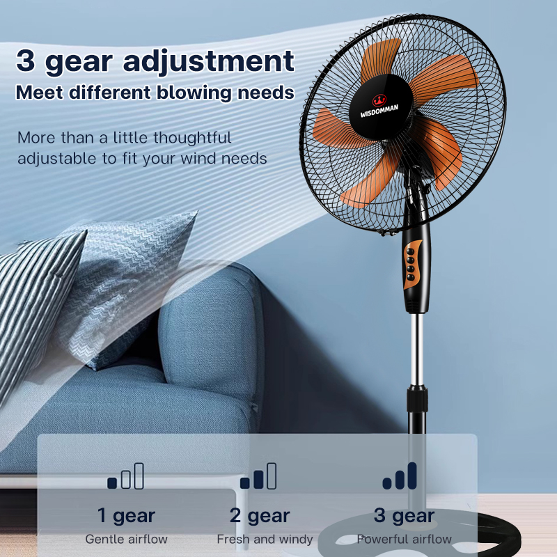 TCLS 16 Inch Portable Electric Fan 5 Blades Stand fan 3 gears ...