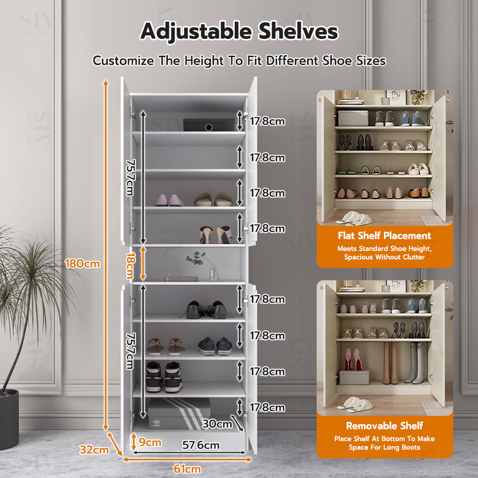 SIV Wooden Cabinet For Shoes Wood Shoe Organizer Cabinet Rack With ...