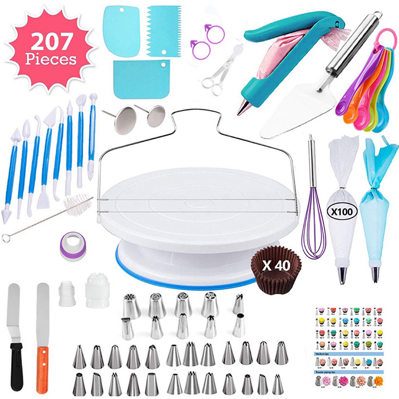 207 pcs , Cake Decorating tools , Baking Set , Bake Tools, cake stand ...