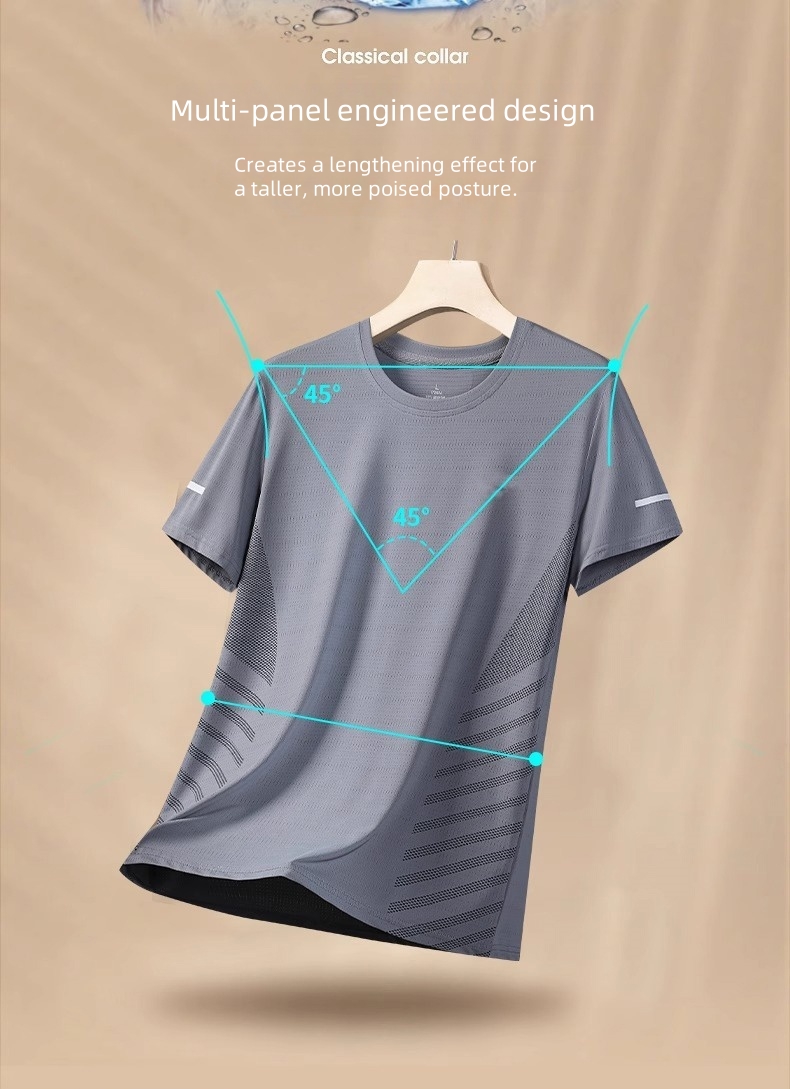 MANMAN-Ice Silk Dri-Fit T-Shirt for Men - Breathable Mesh Short Sleeve ...