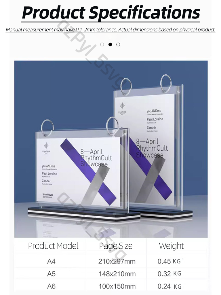 Acrylic A4 A5 Menu Display Stand Flip Holder Multi Page Shop Promos ...
