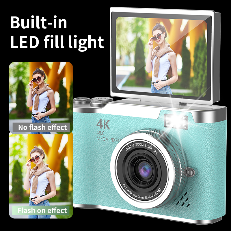 4K Digital Camera Flip Screen 180° HD Photography With Flash 40X Zoom ...