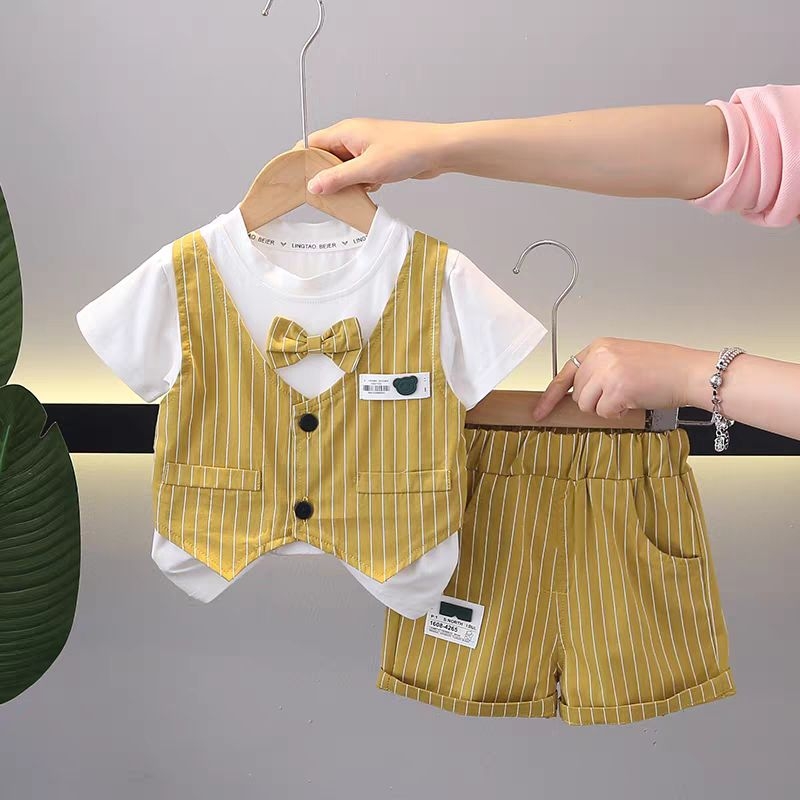 Stripe Terno set Gentlemen formal celebration ceremony for baby boys 0 ...