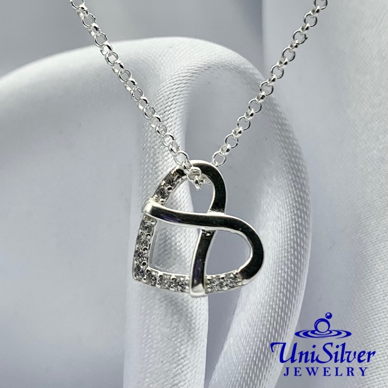 Unisilver 925 Sterling Silver Infinity Heart Pendant Necklace For Women ...