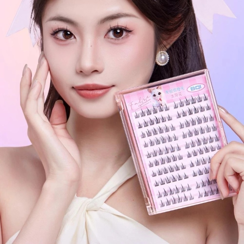SET w/ Tweezer 100/120 Clusters False Eyelashes Self-Adhesive New ...