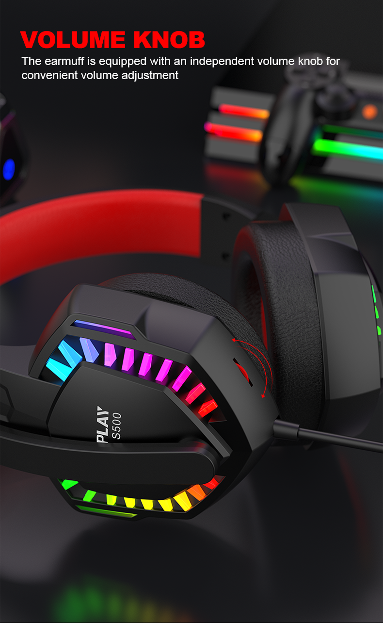 Inplay S500 Wired RGB Gaming Headset With Mic Surround Sound Over Ear ...