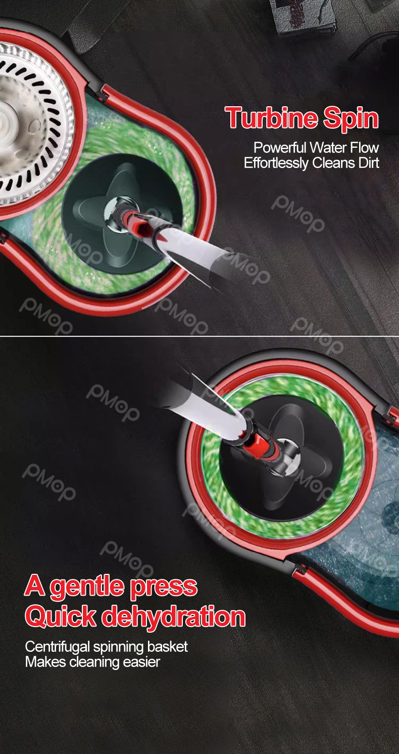 PMOP Original mop with spinner and steel bucket 360 Easy Rotating map ...