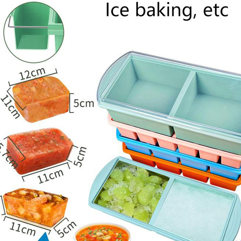 4 Mold-Silicone Freezer Soup Tray with Lid, 4 Large Molds - Meal Prep ...