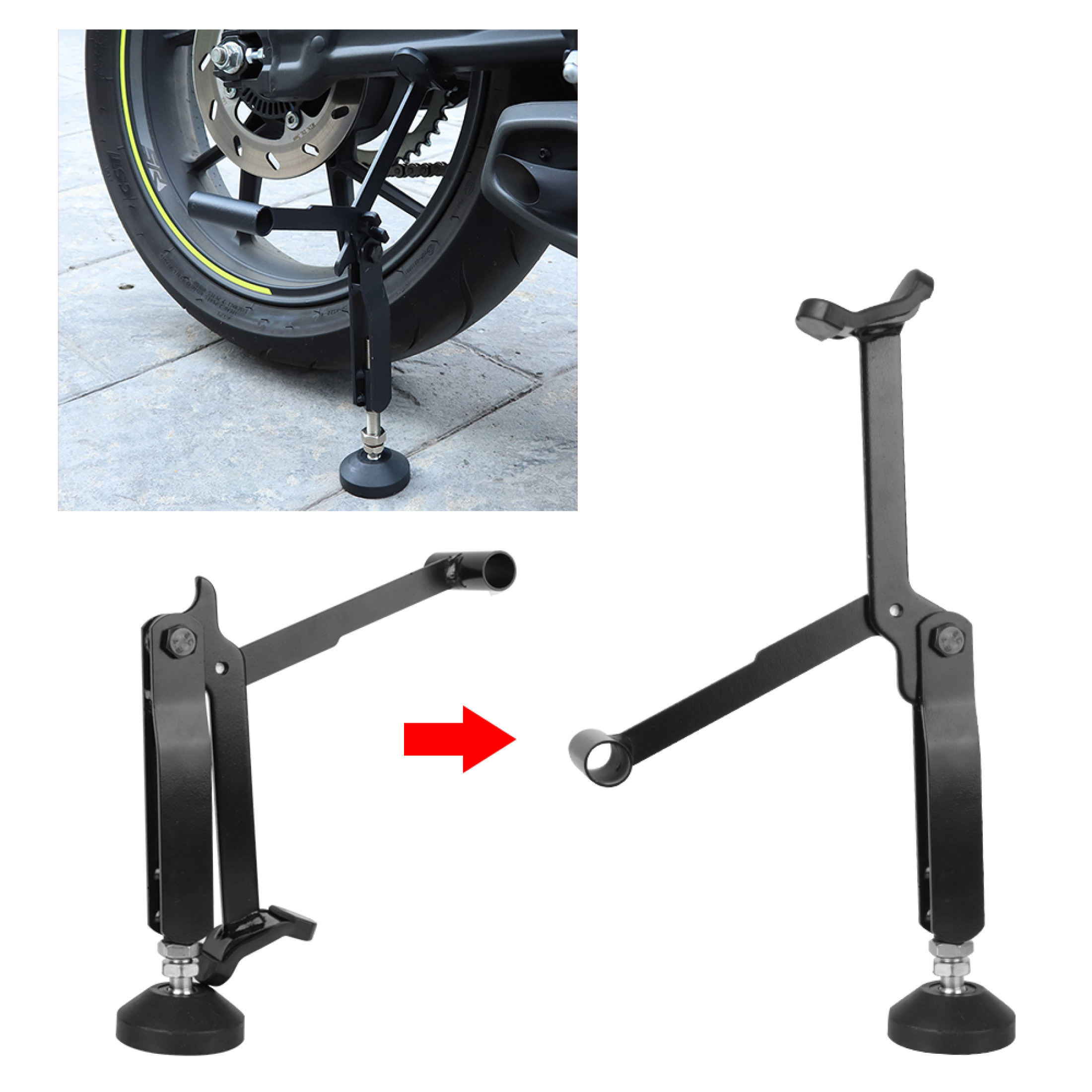Foldable Motorcycle Wheel Support Side Stand Paddock Portable Lifting ...