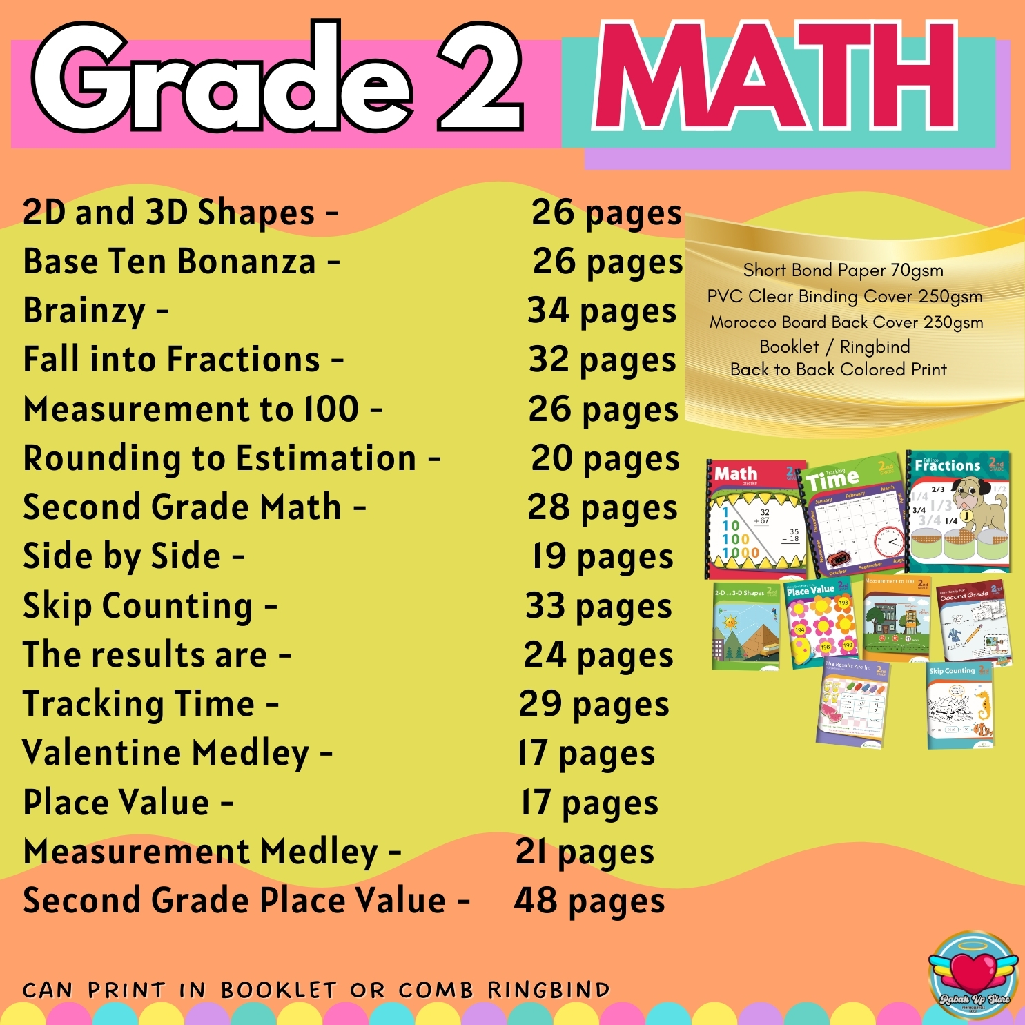 GRADE 2 (MATH) Activity Workbook Worksheet Homeschool Learning ...