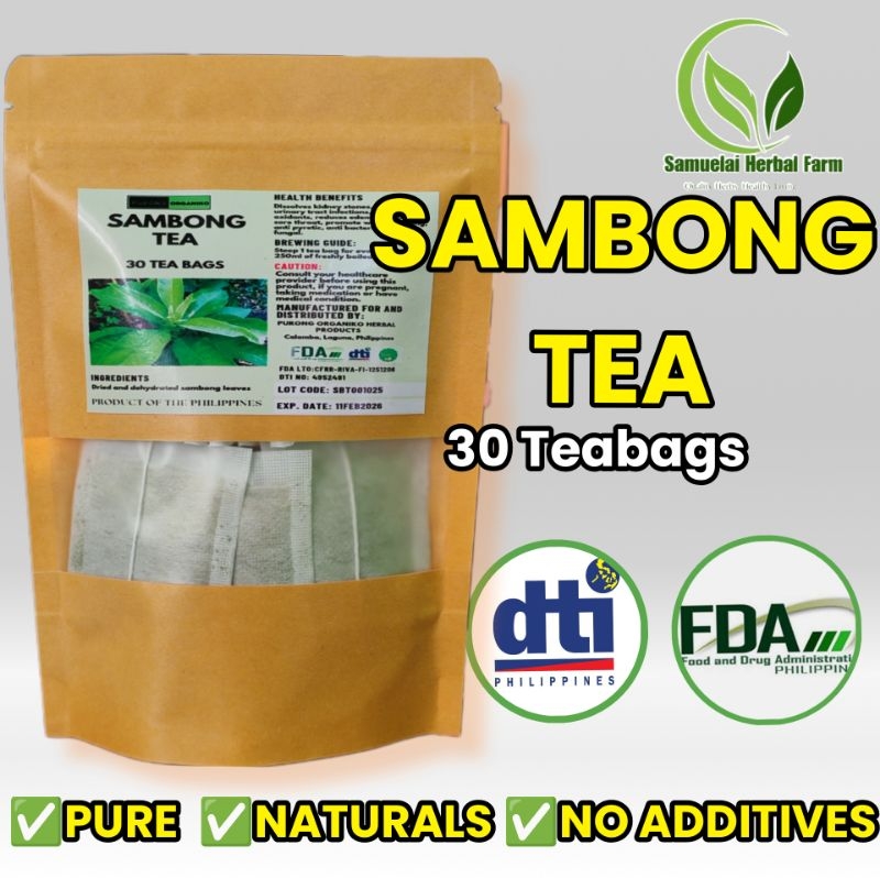 SAMBONG LEAF TEA 30 TEABAGS/ FDA APPROVED / ALL NATURALS/BY PURONG ...