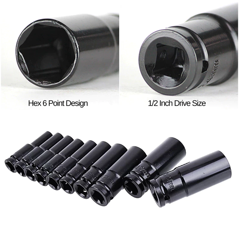 20Pc Electric Wrench Impact Socket Set 8-32mm for Wind Cannon with Deep ...
