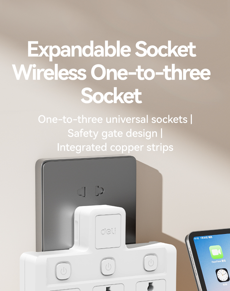 Deli Multifunctional Power Socket 20W USB-A/USB-C Expansion Socket With ...