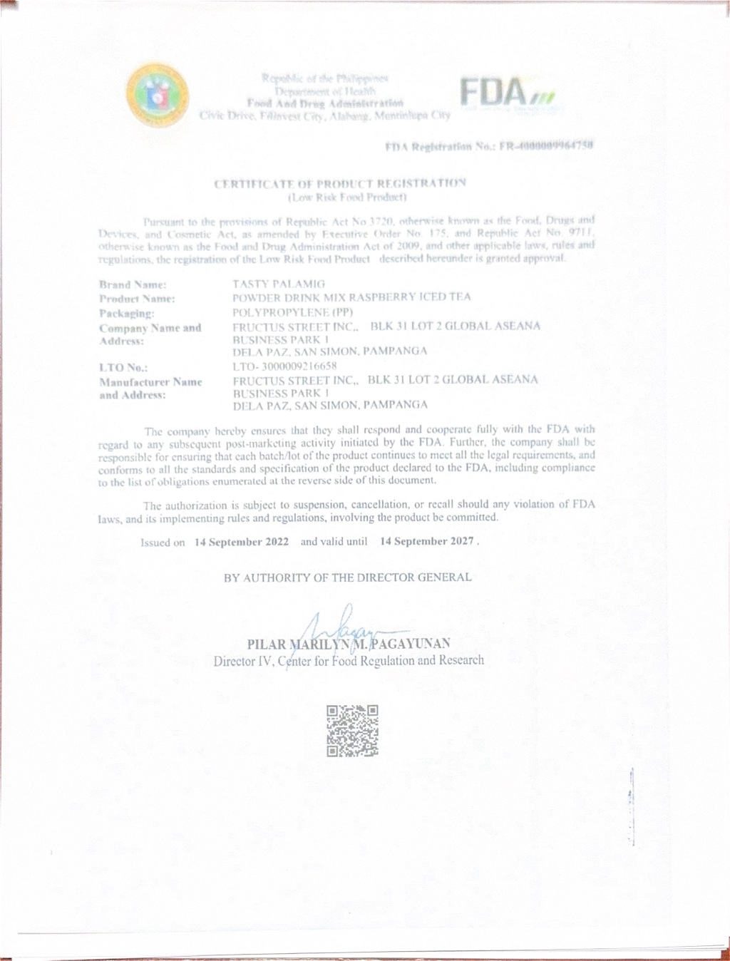 TASTY PALAMIG Powder Drink Mix RASPBERRY ICED TEA 500g | Shopee Philippines