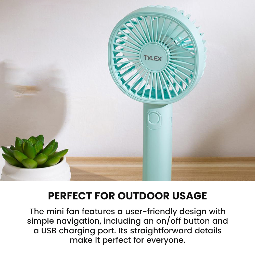 Tylex XM61 Handheld Mini Fan Rechargeable Strong Wind 1200mAh Battery ...