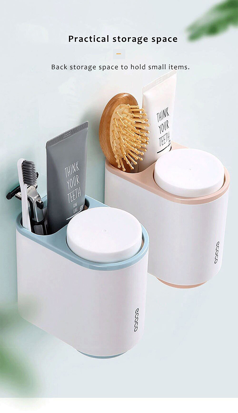 Ecoco Toothpaste Dispenser and Toothbrush Holder with Magnetic Cup Set ...