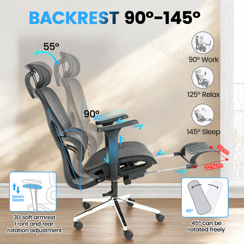 Office Chair 7D Ergonomic Chair Adjustable Comfort Gaming Chair ...