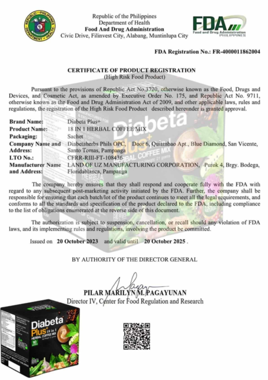 TOP 1 BEST SELLER! DIABETA PLUS 18 IN 1 HERBAL MIX COFFEE 100% NATURAL ...