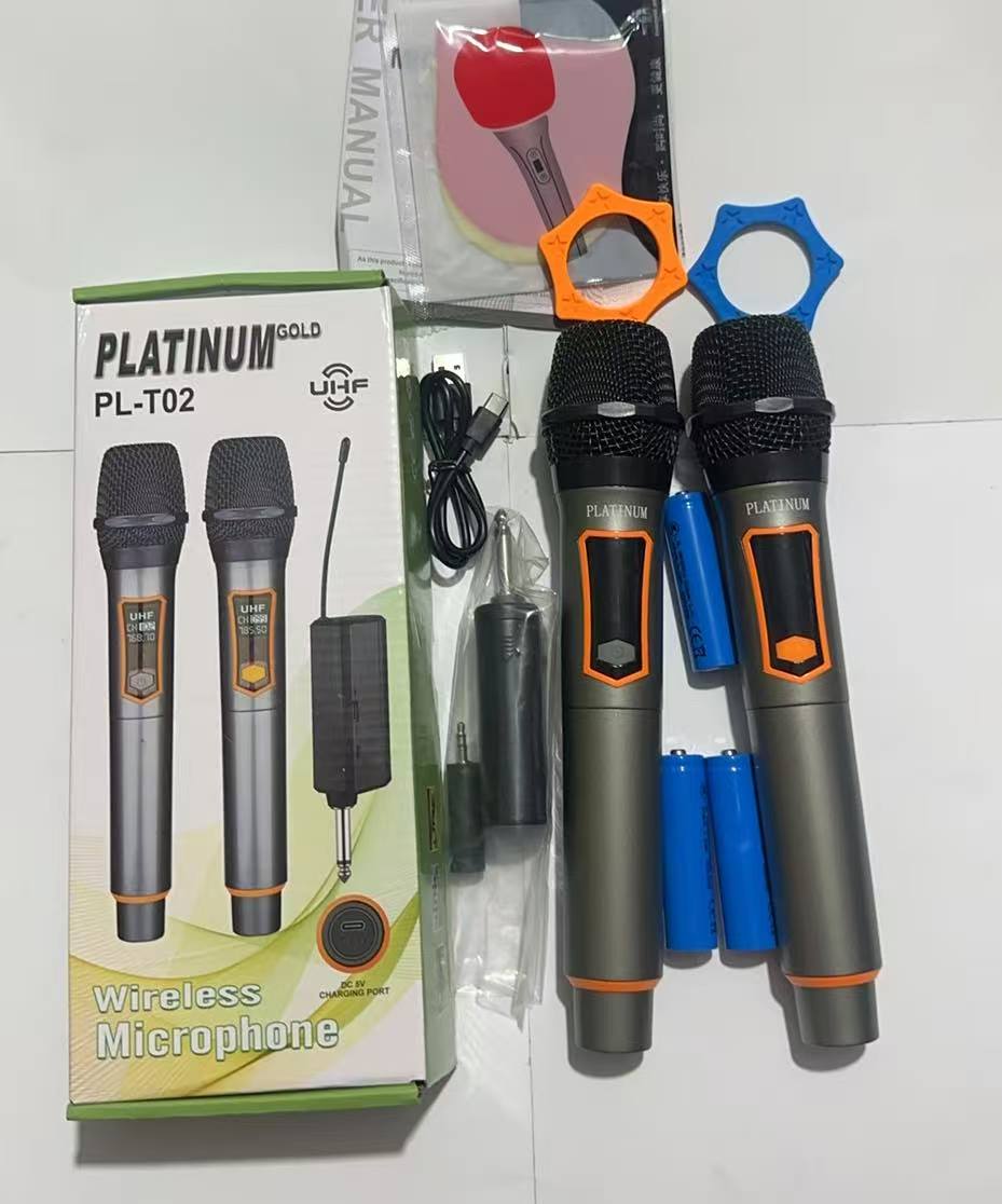 Platinum NEW 2 Channel Universal Wireless Microphone For Karaoke PT-02 ...