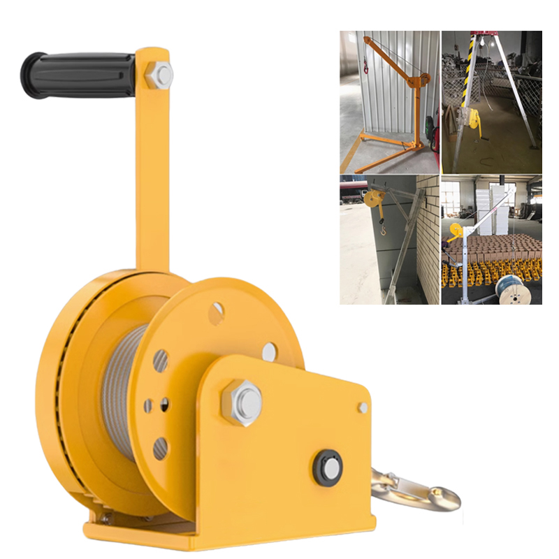 1200LBS Manual Winch Heavy Duty Hand Crank Winch Automatic Brake ...