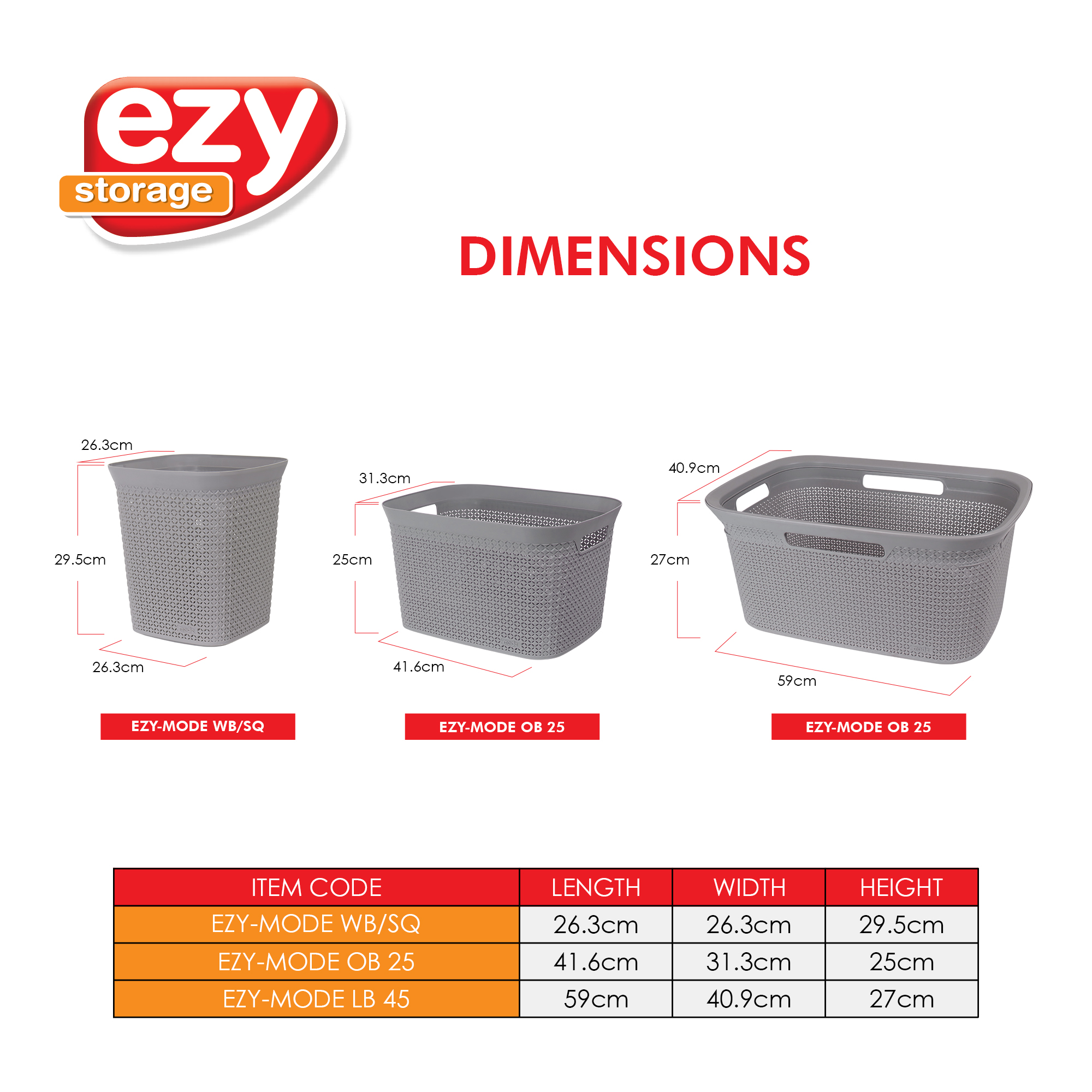Ezy Mode Laundry basket and Square waste bin UV Resistant BPA FREE ...