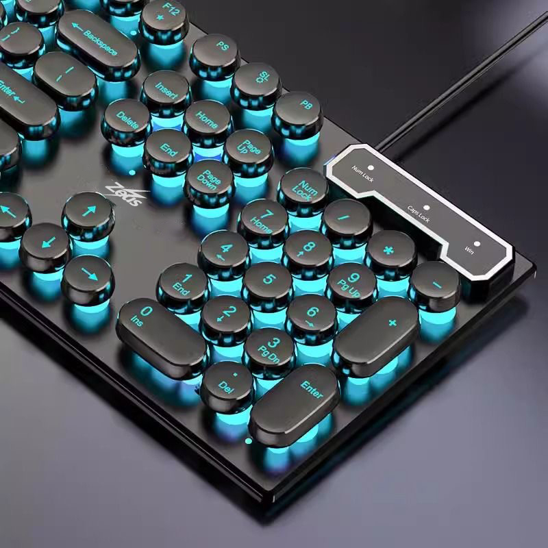 Zeus ZK-13 Gaming Mechanical Feel Keyboard Retro Keycap 104 keys With ...