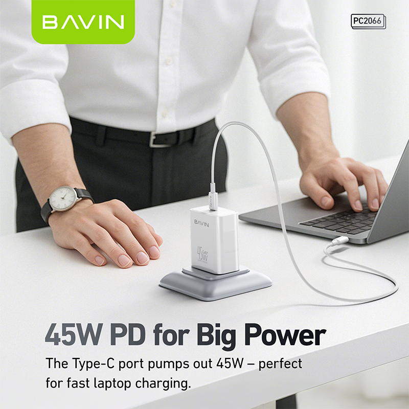 BAVIN PC2066 GaN 45W PD Fast Charging AC Adapter Compatible for Android & iPh Devices | Shopee ...