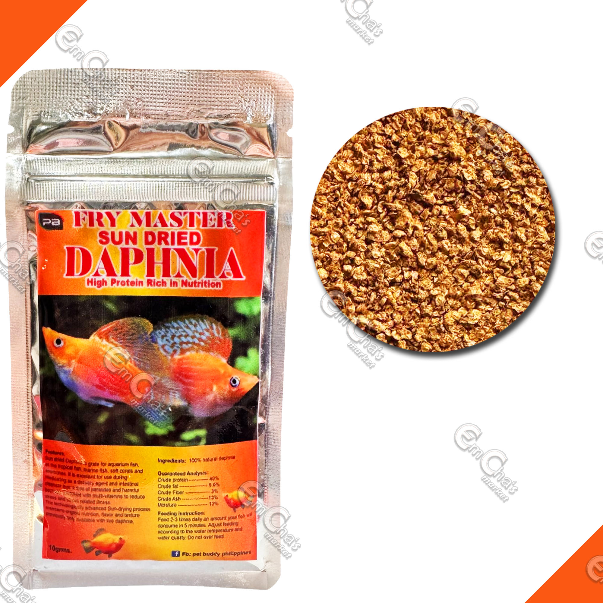 Fry Master Sun Dried Dried Daphnia 10g (ff)Fish Food for All Small ...