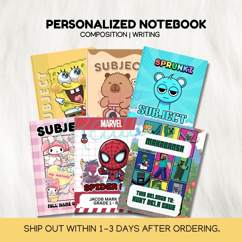 [5 PCS] Personalized Customized Writing Composition Notebook with ...