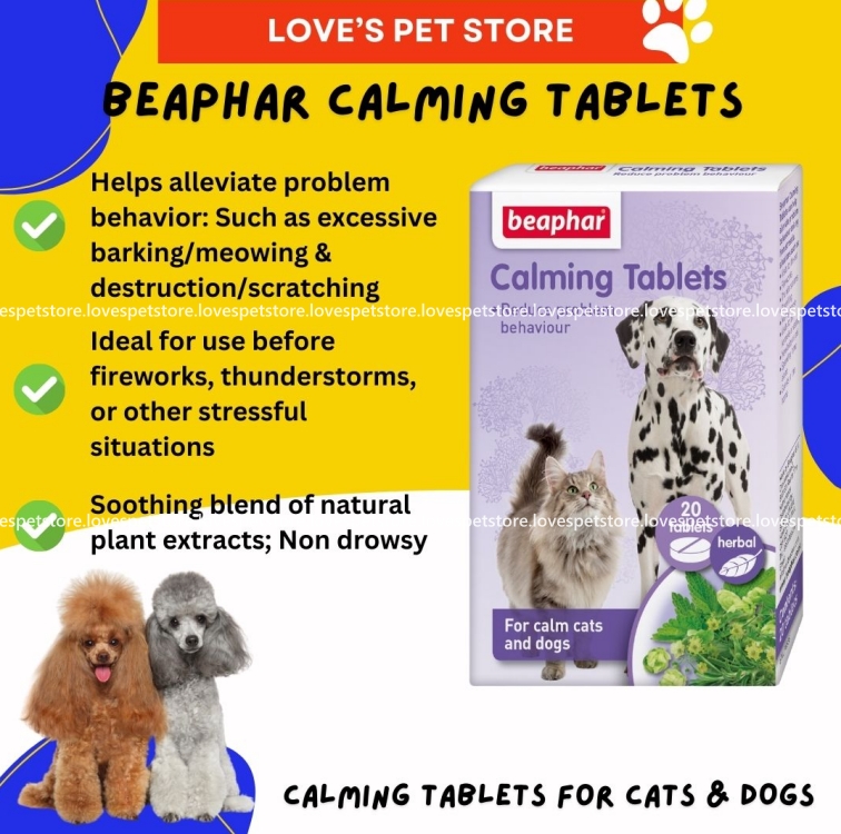 Beaphar Calming Tablets For Cats & Dogs 1 Box (20 Tablets) | Shopee ...