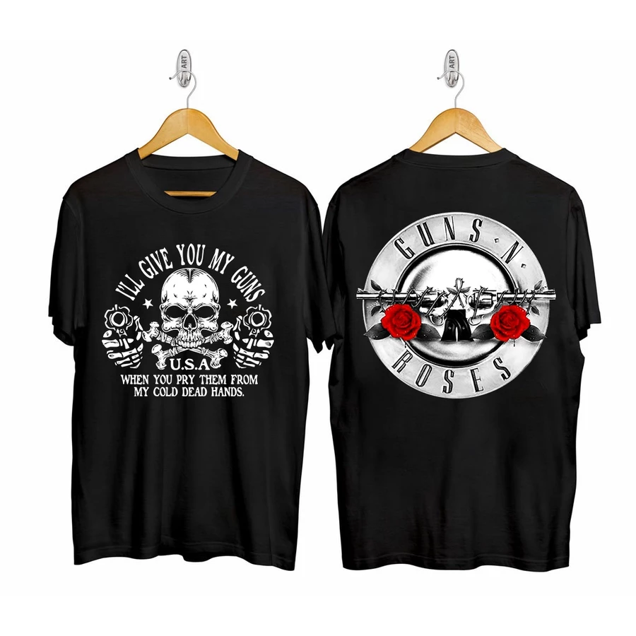 Men T-shirt Handsome Men Top Retro Style Guns N' Roses Rock Band ...
