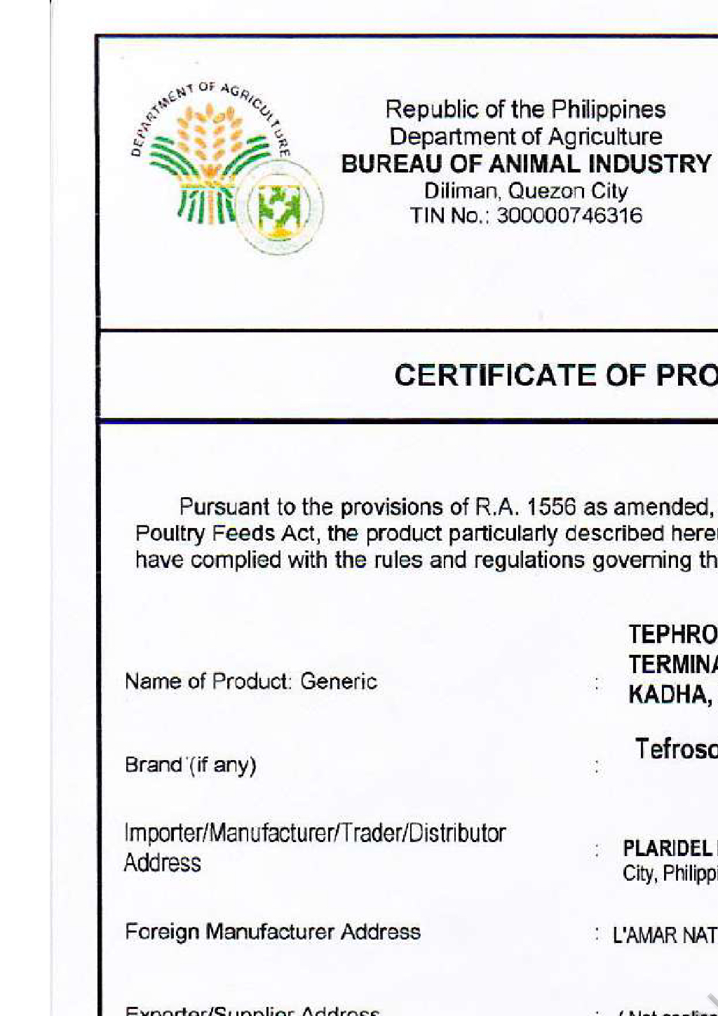 TEFROSOL FORTE SYRUP FOR DOG AND CATS LIVER PROTECTANT AND MULTI ...