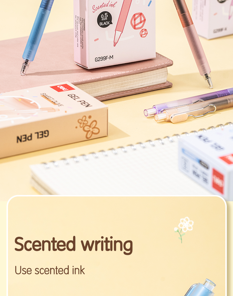 Deli 0.5mm Scented Gel Pen ST Bullet Tip Fruit Fragrance Smooth Writing ...