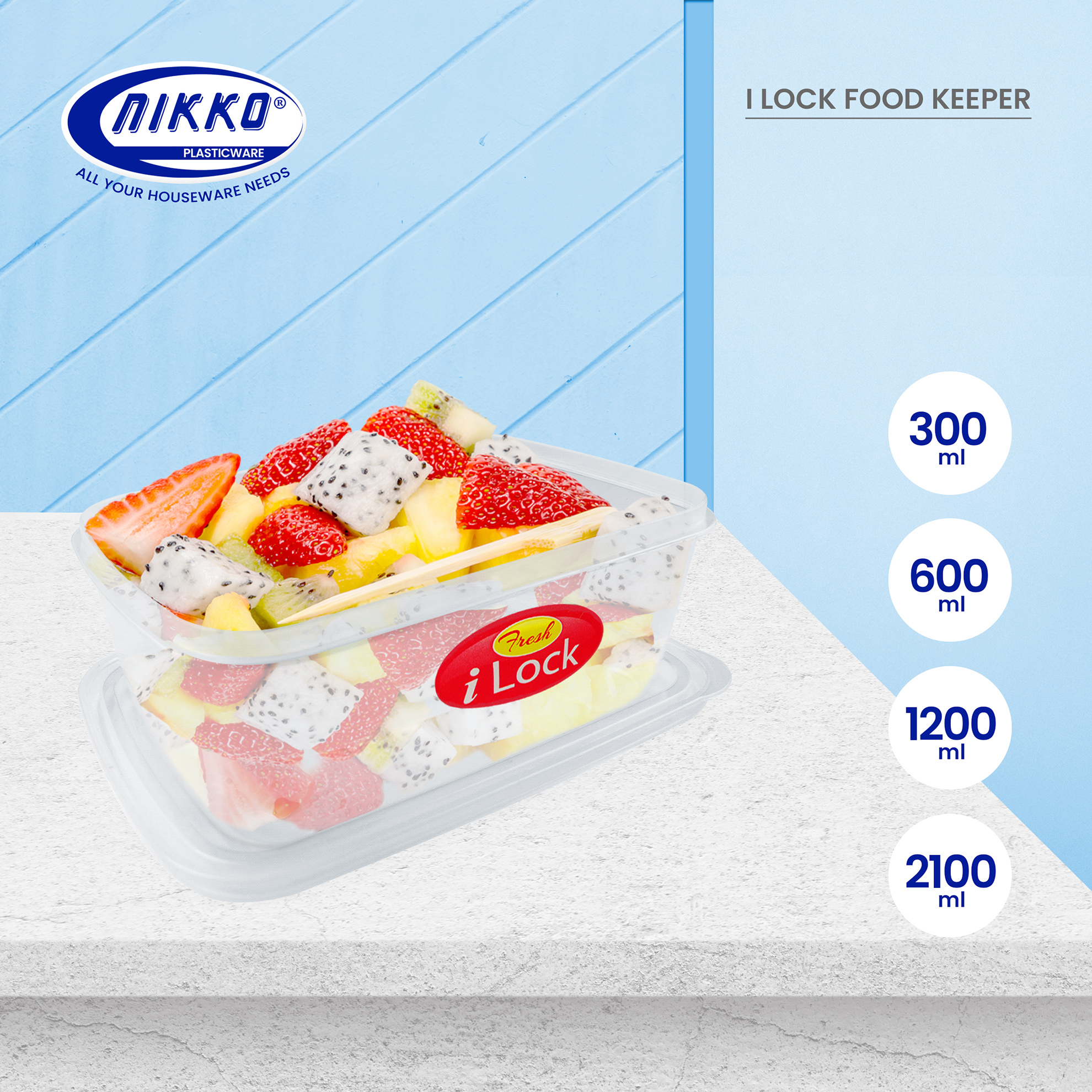 NIKKO I Lock Food Keeper - 300ml|600ml|1200ml|2100ml | Shopee Philippines