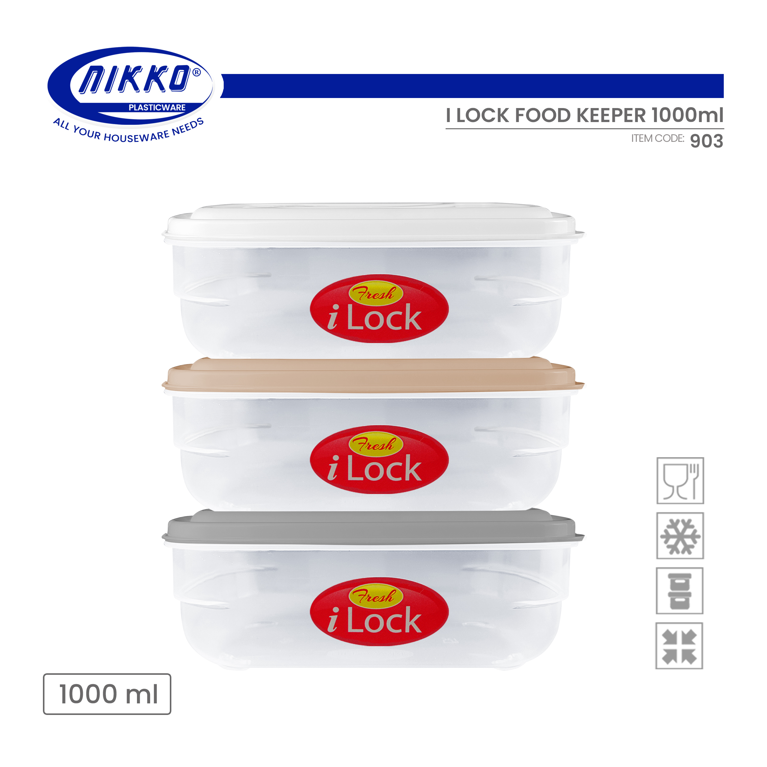 NIKKO I Lock Food Keeper- SKU-903 | Shopee Philippines