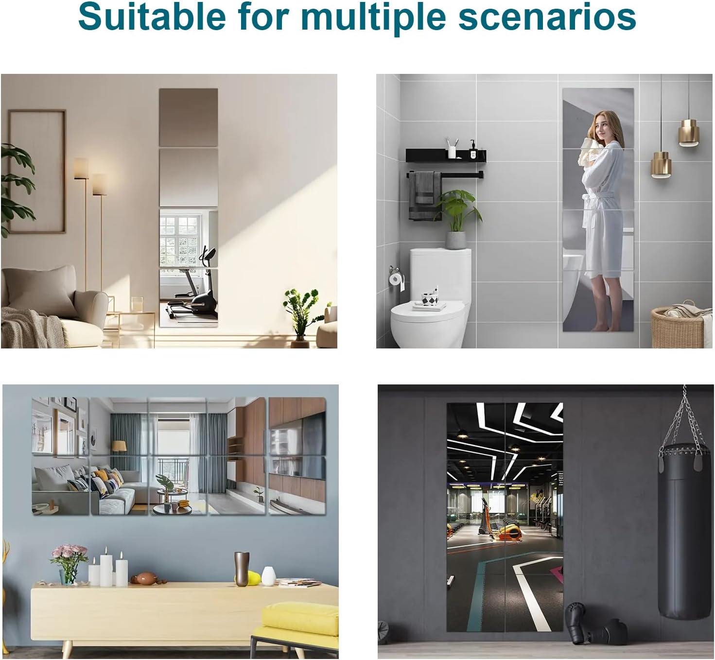 Acrylic Mirror Wall 3d Square Mirror Sticker Wall Sticker Self Adhesive ...