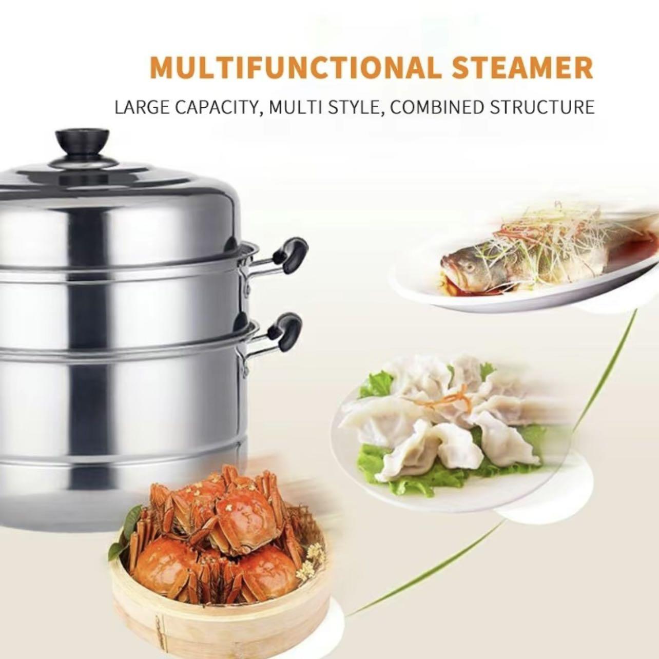 3 Layer Stainless Steel Steamer And Cooker Cooking pots Steamer pan ...