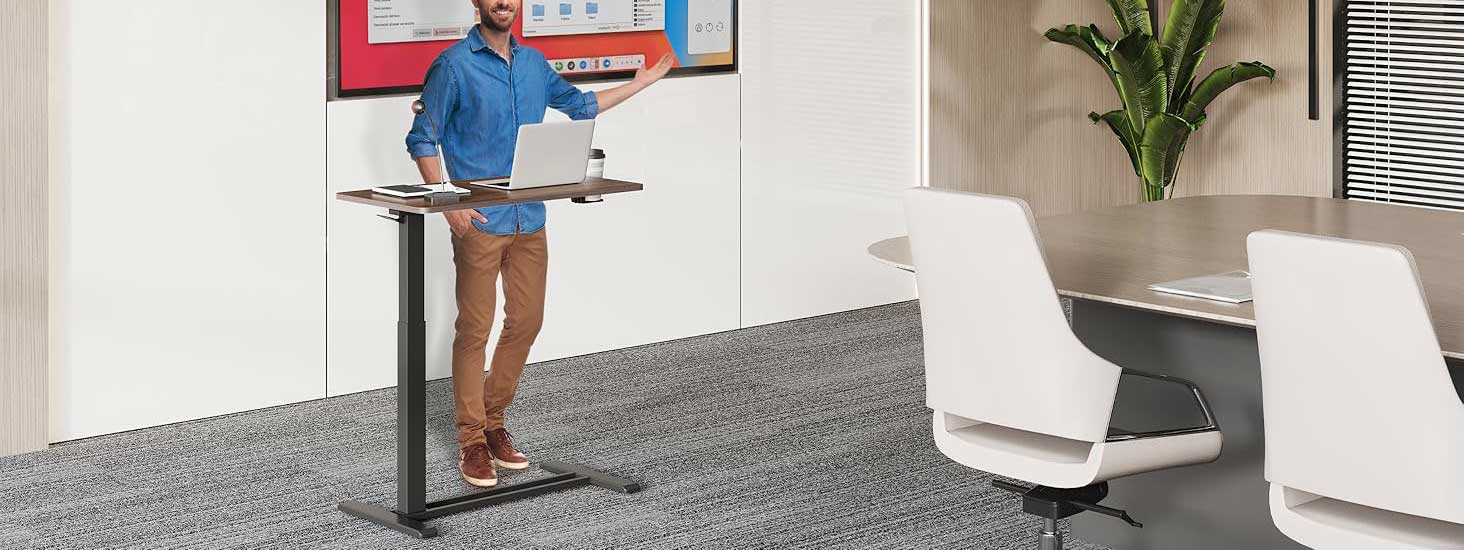 FlexiSpot H7 Height Adjustable Side Table Overbed Desk with Cup Holder ...