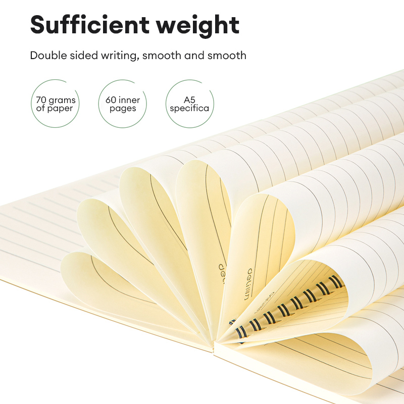 Deli 5PCS Thick A5 Spiral Notebook 60 Sheets Binder Notebook Student ...