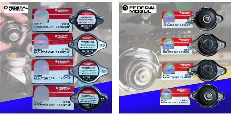 Federal Mogul Genuine Radiator Cap RC101 , RC102 , RC104 , RC107 ...